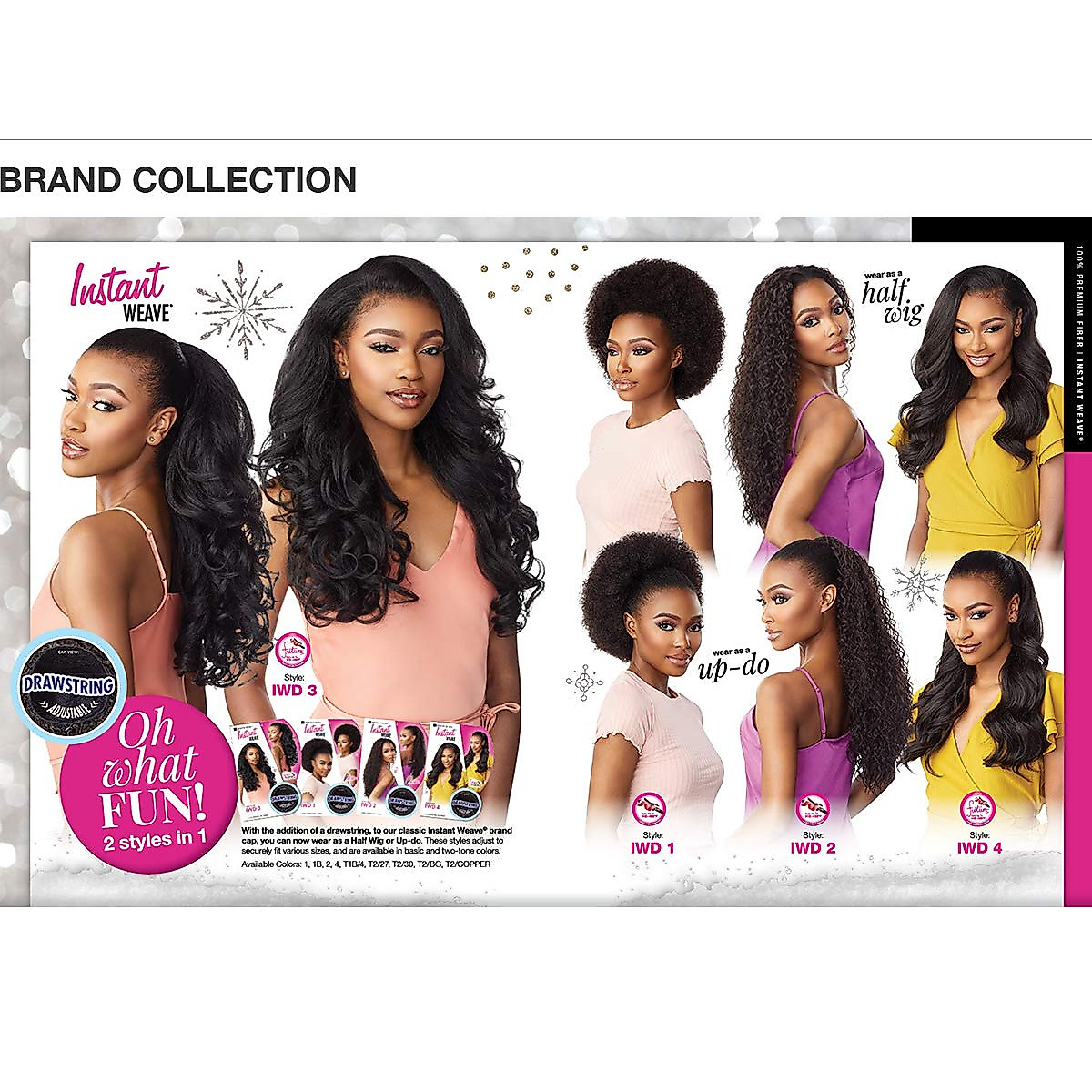 Sensationnel Instant Weave Synthetic Half Wig with Drawstring Cap - IWD 004 (1B Off Black)