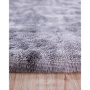 Rainlin Shaggy 3x5 Area Rug Modern Indoor Plush Fluffy Rugs, Extra Soft Comfy Carpets, Cute Cozy Area Rugs for Bedroom Living Room Girls Boys Kids, Grey