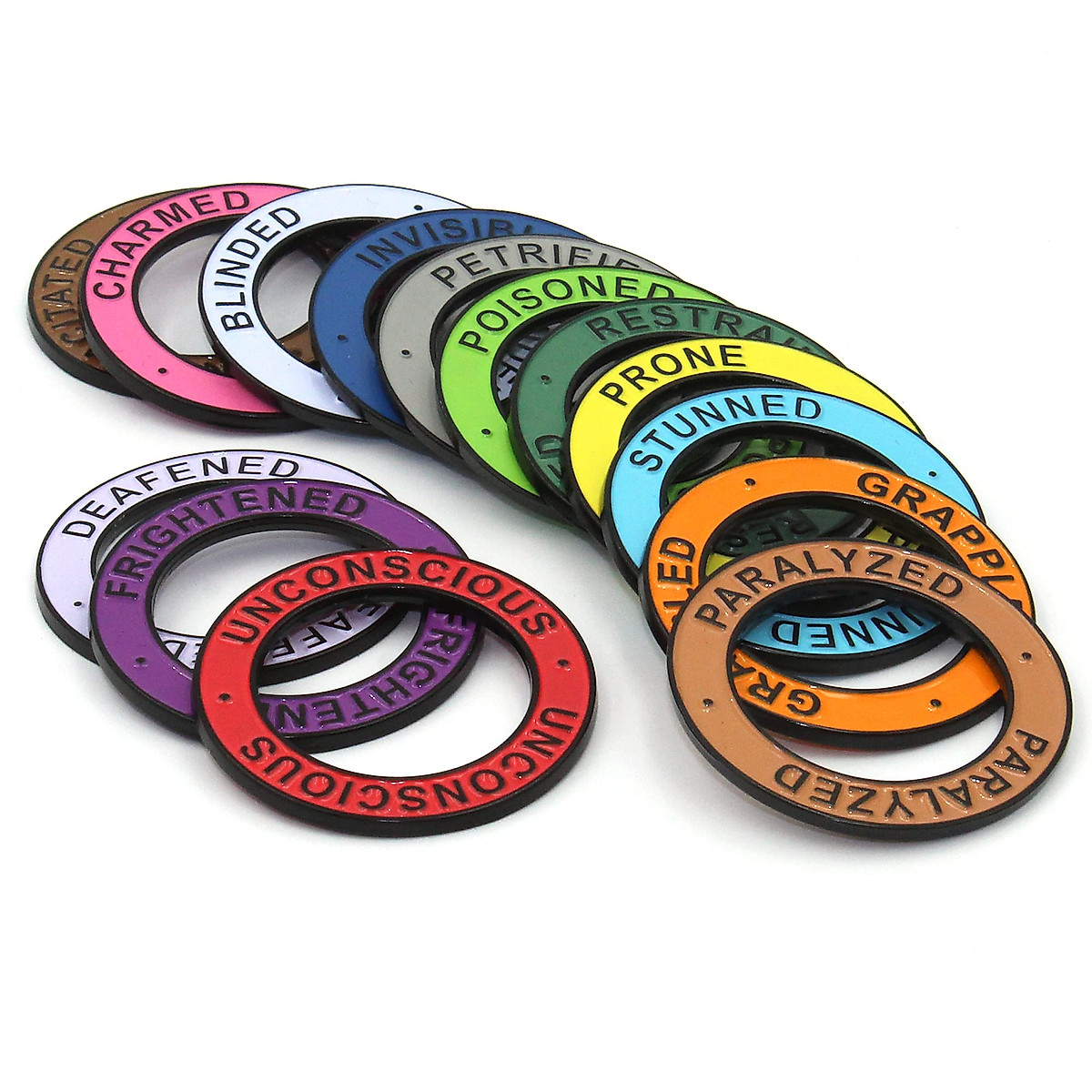 Metal Condition Rings Set | Status Effect Markers for Tabletop RPG Fantasy Games 5e DND