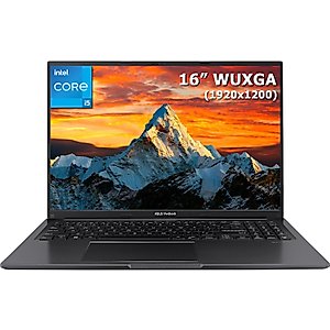 ASUS 2023 Newest Vivobook 16 Laptop, 16” WUXGA (1920x1200) 16:10 Laptop, Intel Core i5-1235U CPU, 16GB RAM, 1TB SSD, Intel UHD Graphics, Wi-Fi, Thin and Light, Windows 11 Home, Indie Black