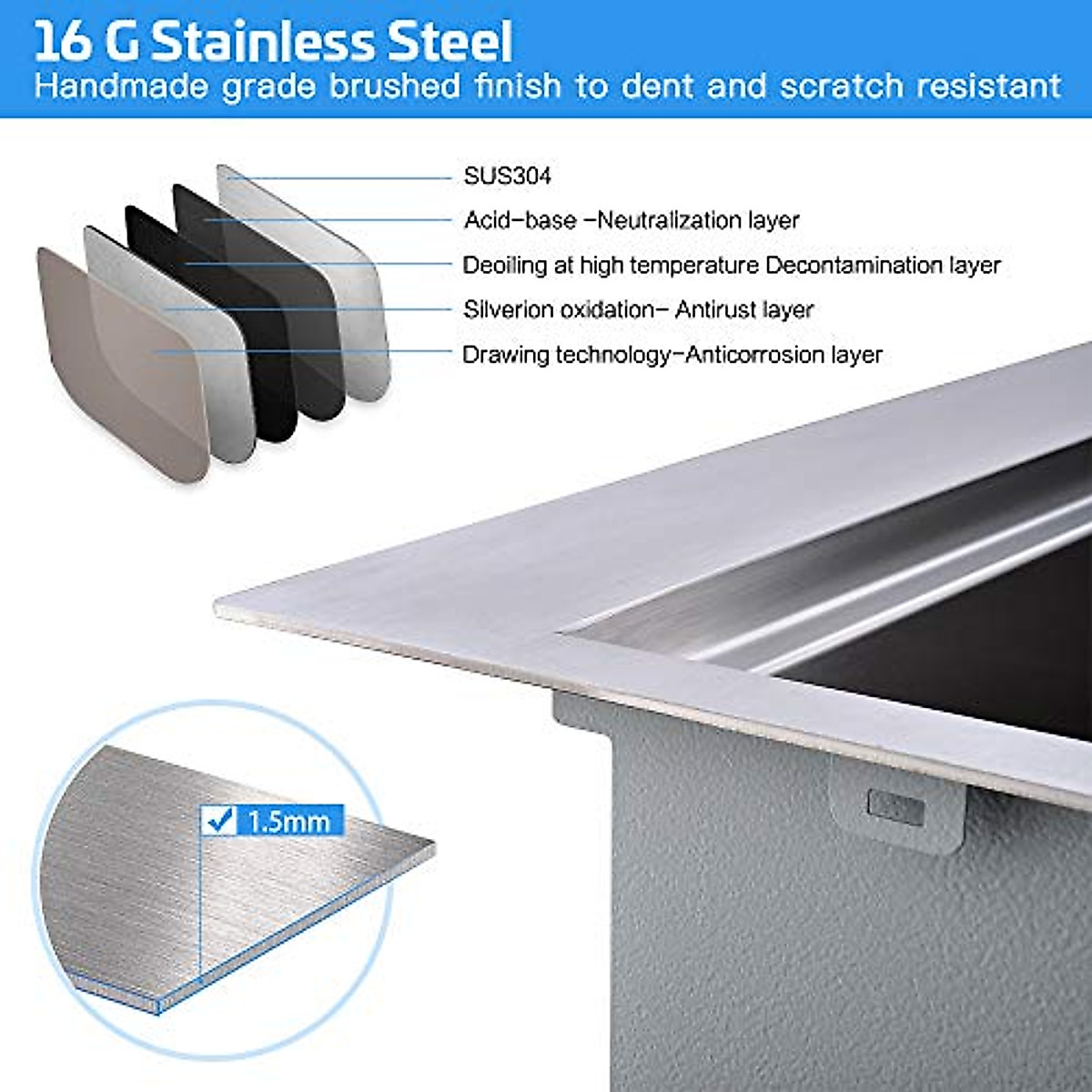 30 Inch Drop In Farmhouse Sink Workstation-Bokaiya 30x22 Inch Stainless Steel Farmhouse Drop In Sink Top Mount Workstation Kitchen Sink 16 Gauge Single Bowl Deep Kitchen Sink