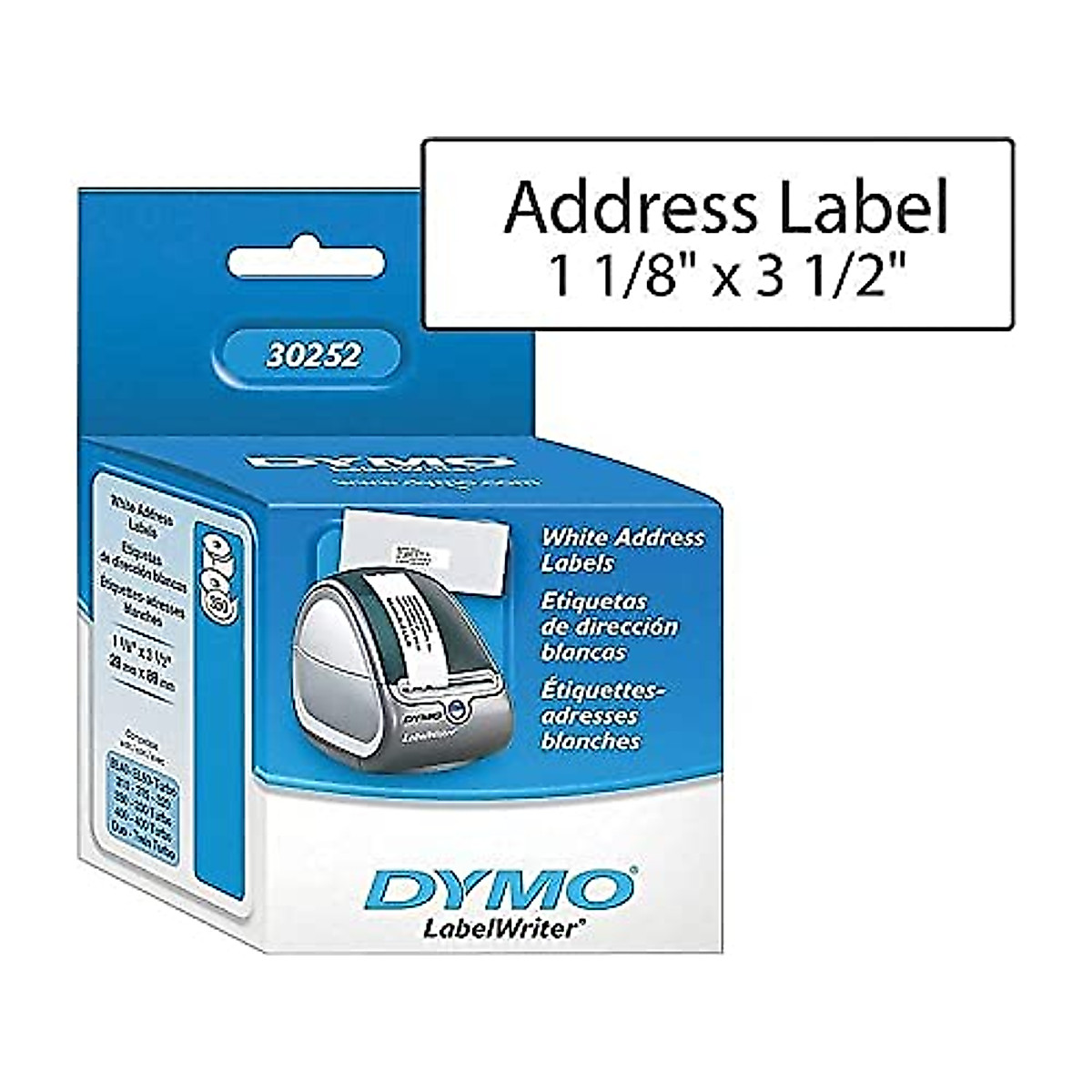 Dymo 30252 Labelwriter Address Labels, 1 1/8 X 3 1/2, White, 350 Labels/Roll, 2 Rolls/Pack