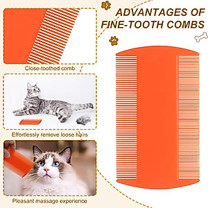 RMERVE 100 Pcs 5 Colors Double Side Tooth Pet Flea Comb Bulk for Cats Dogs Lice and Tick Comb for Small Cats Dogs Kitten Indoor