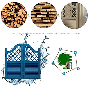 ZSPINJIA Outdoor Fence Gate，Retro Swinging Doors Cafe Doors,Interior Premade Louvered Solid Wood Saloon Swing Door,Bar Kitchen Hallway Entrance Partition Door (Size : W80xH100cm(31x39in))