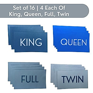 Sheet Organizer for Linen Closet | 16 Piece Iron-On Label Set | Sheet Organizers and Storage | Linen Closet Organizer | Bedsheet Organizers (Blues)