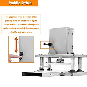 INTSUPERMAI Pizza Dough Press Machine Electric Pastry Machine 8.66" Diameter Commercial Pizza Dough Machine Tortilla Making Machine 120-240V