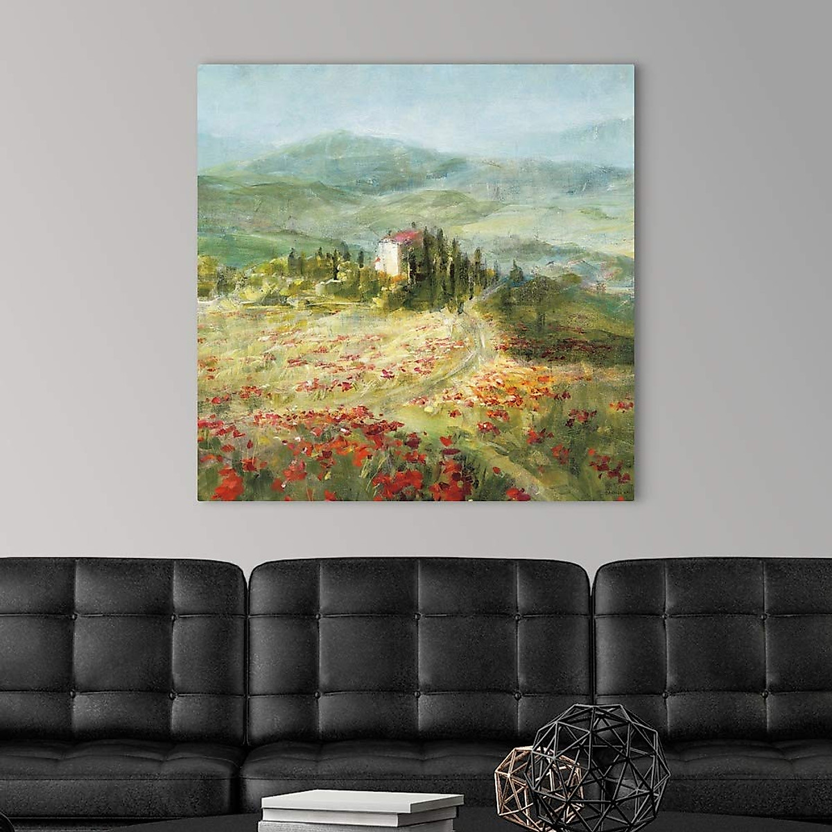 GREATBIGCANVAS Summer in Provence Canvas Wall Art Print, Countryside Home Decor Artwork, 35"x35"x1.5"