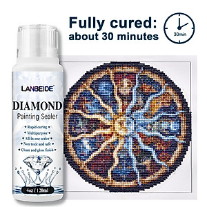 LANBEIDE Diamond Painting Sealer 120ML, 5D Diamond Painting Glue Permanent Hold & Shine Effect Sealer for Diamond Painting and Puzzle Glue (4 OZ)
