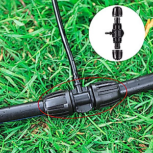Barbed Tee ，Barb Stone 1/2 inch to 1/4 inch Irrigation Tube Anti-Drop Premium Quality Fitting (1/2" ID x 0.60’‘-0.63" OD) -20 PCS Tee