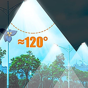 Nirelief Solar Street Light, 100w Led Waterproof Outdoor Security Lamp, Pathway Floodlight, Home Security Lighting for Garden Patio Veranda Yard, Warm White