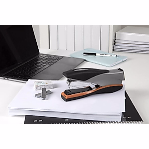 Rexel Optima 40 Low Force Stapler, 40 Sheet Capacity, Flat Clinch Stapling, 26/6 Staples Included, Silver/Black, 2102357