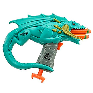 NERF Dungeons & Dragons Rakor Blaster, 4 Elite 2.0 Darts, Kids Outdoor Games, D&D Blaster Toys for Ages 8 & Up