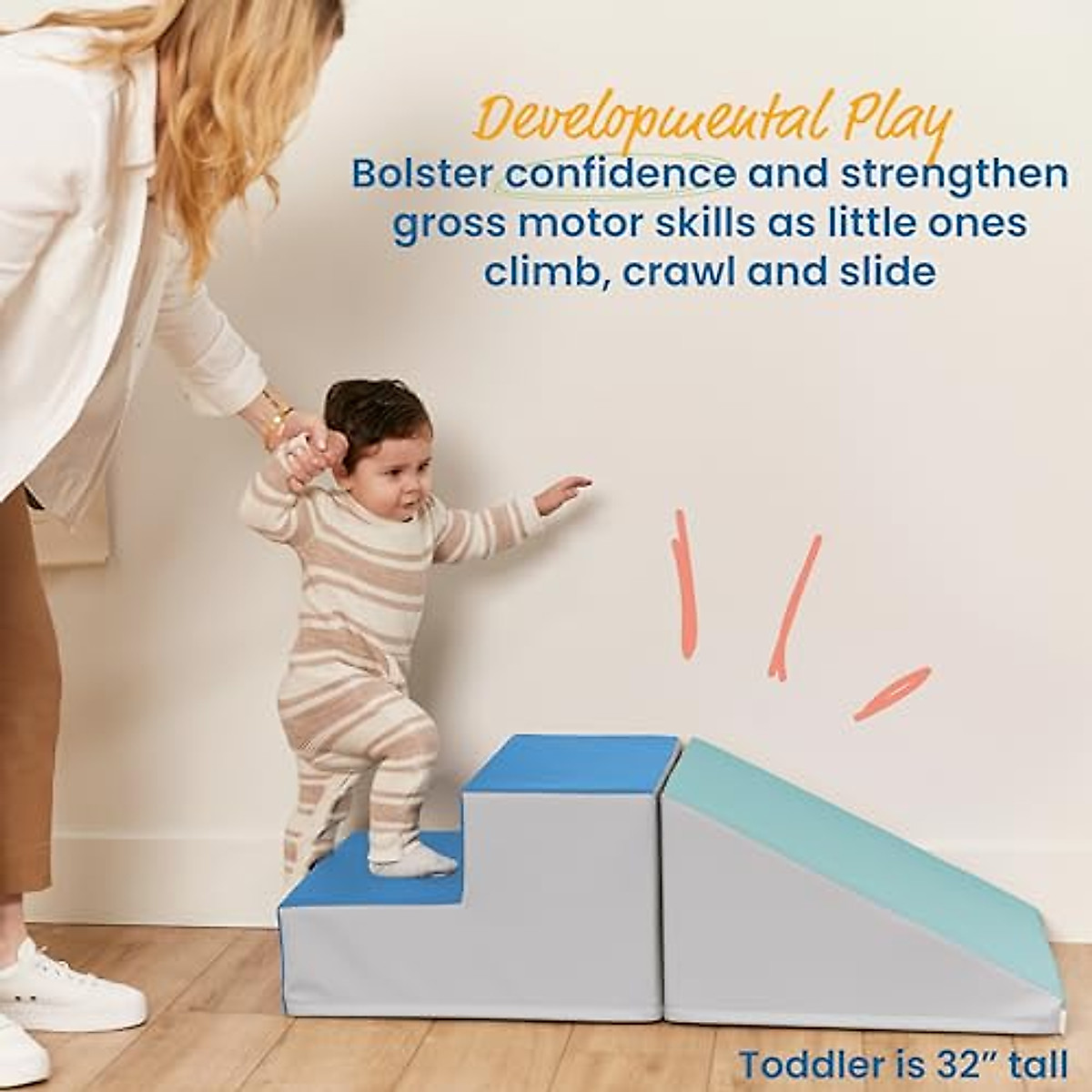 ECR4Kids Softzone Little Me Climb and Slide, Toddler Playset, Contemporary, 2-Piece