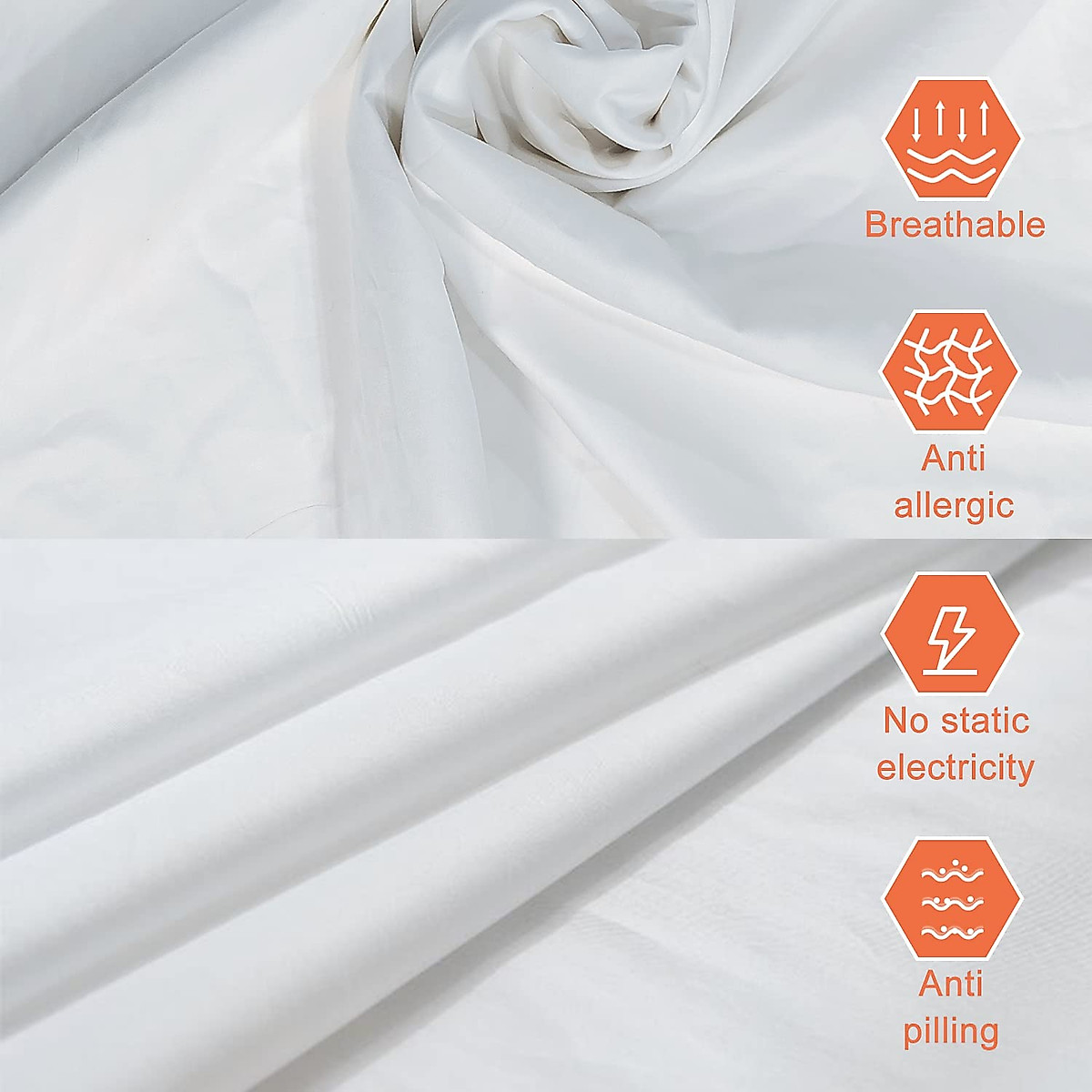 VEJESIME Duvet Cover Set, 3 Sided Zipper Duvet Cover, 100% Cotton Duvet Cover 3 Pieces with one Duvet Cover,Two Pillowcase, Triple-Zip System for Simple Changing Duvet Cover (King+2pillw Shams)