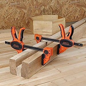 Jorgensen 6" One Hand Clamp/Spreader, 300 Lbs Clamping Force, E-Z Hold Bar Clamps Set, Medium Duty, 2-pack