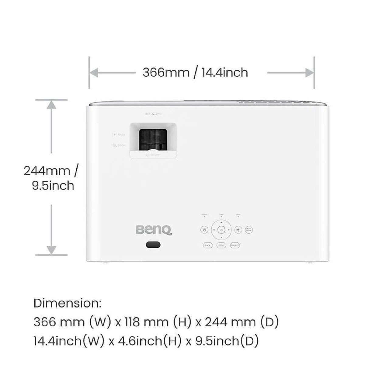 BenQ DLP HD Projector (HT2050) - 3D Home Theater Projector with All-Glass Cinema Grade Lens and RGBRGB Color Wheel,Silver/white