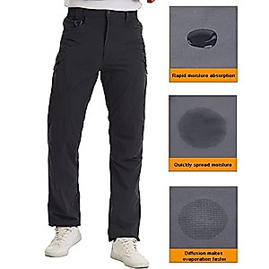 BIYLACLESEN Mens Camping Pants Mens Work Pants Outdoor Pants Hiking Pants Tactical Pants Windproof Pants Climbing Pants Quick Dry Pants Men Fishing Pants Military Pants for Men Grey
