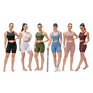 Climb Workout Crop Tank Tops for Women Solid Comfort Sleeveless Shirts Reversible Ribbed Tank Tops for Casual Sports Fitness Yoga (No Padded) White S