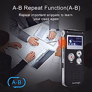 32GB Digital Voice Recorder Voice Activated Recorder for Lectures, Meetings, Interviews Aomago Audio Recorder Portable Tape Dictaphone with Playback, USB, MP3