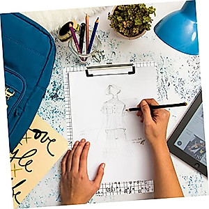 Tofficu Plastic Folders 2pcs Transparent Board Clip Memo Clipboards Sketch Clipboard Plastic Paper Clips Pocket Folders Plastic Office Folders Office Supplies Exam Paper Clips A4 Thin