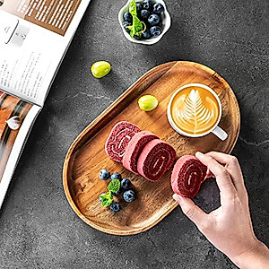 BF BILL.F SINCE 1983 Wood Plates Set of 3 Acacia Wooden Dinner Plates Serving Trays 12 Inch Rectangular Wooden Serving Platters for Home Decor, Food, Vegetables, Fruit, Charcuterie, BBQ Serving Tray