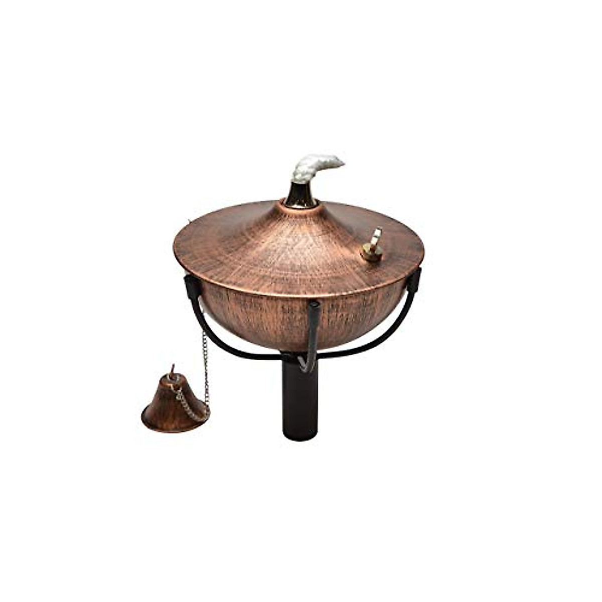 Legends Direct Maui Premium Metal Landscape Lantern Torches, 54" Tall- Tiki Style/w Snuffer, Fiberglass Wick & Large 32oz Oil Lamp for Outdoor, Patio, Garden, Lawn use and More (Brushed Bronze)