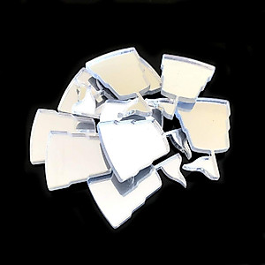 Super Cool Creations Sandcastle Shaped Crafting Mirrors, Set of 10, Many Colours, Shatterproof Acrylic, Bright Green, Pack of 10 x 3cm