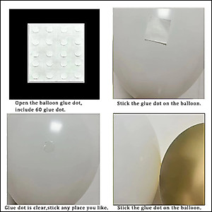 White and Gold Balloon Garland Arch Kit ， White and Gold Party Decorations with 1pcs Gold Tinsel Curtains for Graduation Party New Years Birthday Anniversary