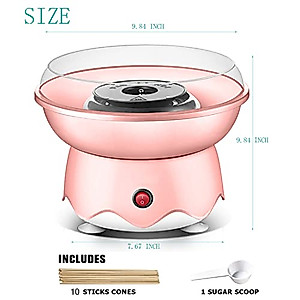 Cotton Candy Machine for Kids, Professional Cotton Candy Maker Machine BPA Free with 10 Cones and Sugar Scoop for Birthday Parties, Children's Day