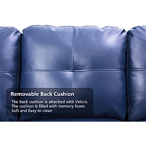 SIENWIEY Sectional Couch for Living Room Furniture Sets, Blue Leather Sectional Sofa L Shape Couch Faux Leather Living Room Sofa Using for Living Room Apartment(Blue,Facing Right Chaise)