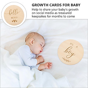 Abaodam 2Pcs Its a Boy Wooden Sign Hello World Sign Birth Announcement Wooden Sign for New Mom Hospital Photography Prop Boho Decorations