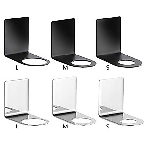 Beerty, Shower Gel Bottle Rack Hook Self Adhesive Wall Mounted Shampoo Holder Hook Shower Gel Bottle Rack Hanger Liquid Soap Shower Holder for Wall Kitchen Bathroom Toilet, Black, Medium