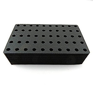 Polar Whale Test Tube Rack Black Foam Storage Rack Organizer Stand Transport Holds 50 Tubes Fits up to 10mm Diameter