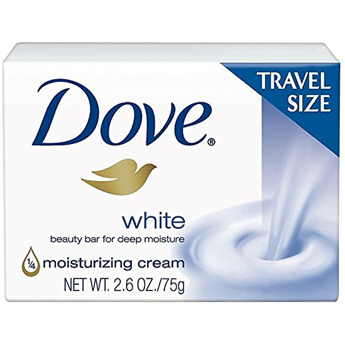 Dove White Travel Size Bar Soap With Moisturizing Cream 2.6 oz (Pack of 2)