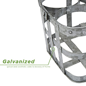 Mind Reader Farmhouse Bottle Carrier 6 Beer Holder, 6 Compartment, Silver