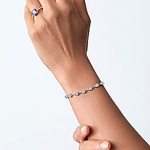 Gem Stone King 2.31 Cttw White Moissanite Infinity Tennis Bracelet For Women In 925 Sterling Silver | Gemstone Birthstone | Round 4.5MM | Fully Adjustable Up to 9 Inch