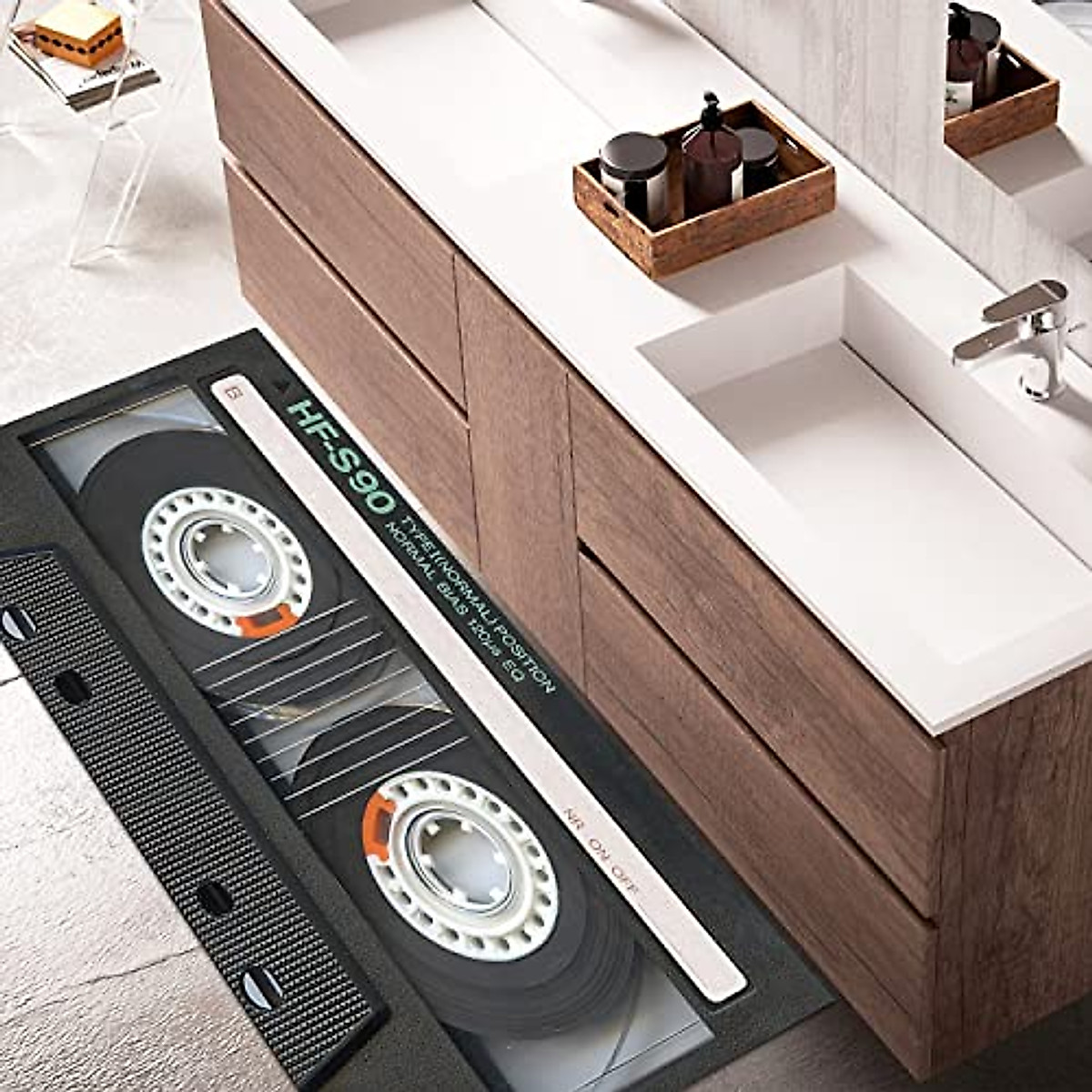 GUBIYU Music Record Black Area Rug Runner Music Carpet for Bedroom Living Room Classroom Study Playing Non-Slip Floor Mat Carpet Cool Rug Music Room Decor for Men Home Decor Rugs 23.6x59 Inches