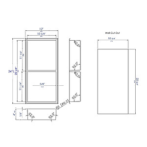ALFI brand ABNP1224-BB Shower Niche, Brushed Black