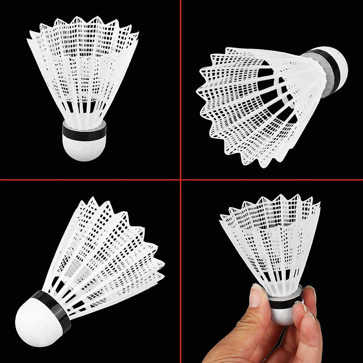 Dioche 12-Pack Nylon Shuttlecocks, White Badminton Shuttlecocks, Badminton Balls, Sports Hight Speed Training Badminton Birdies