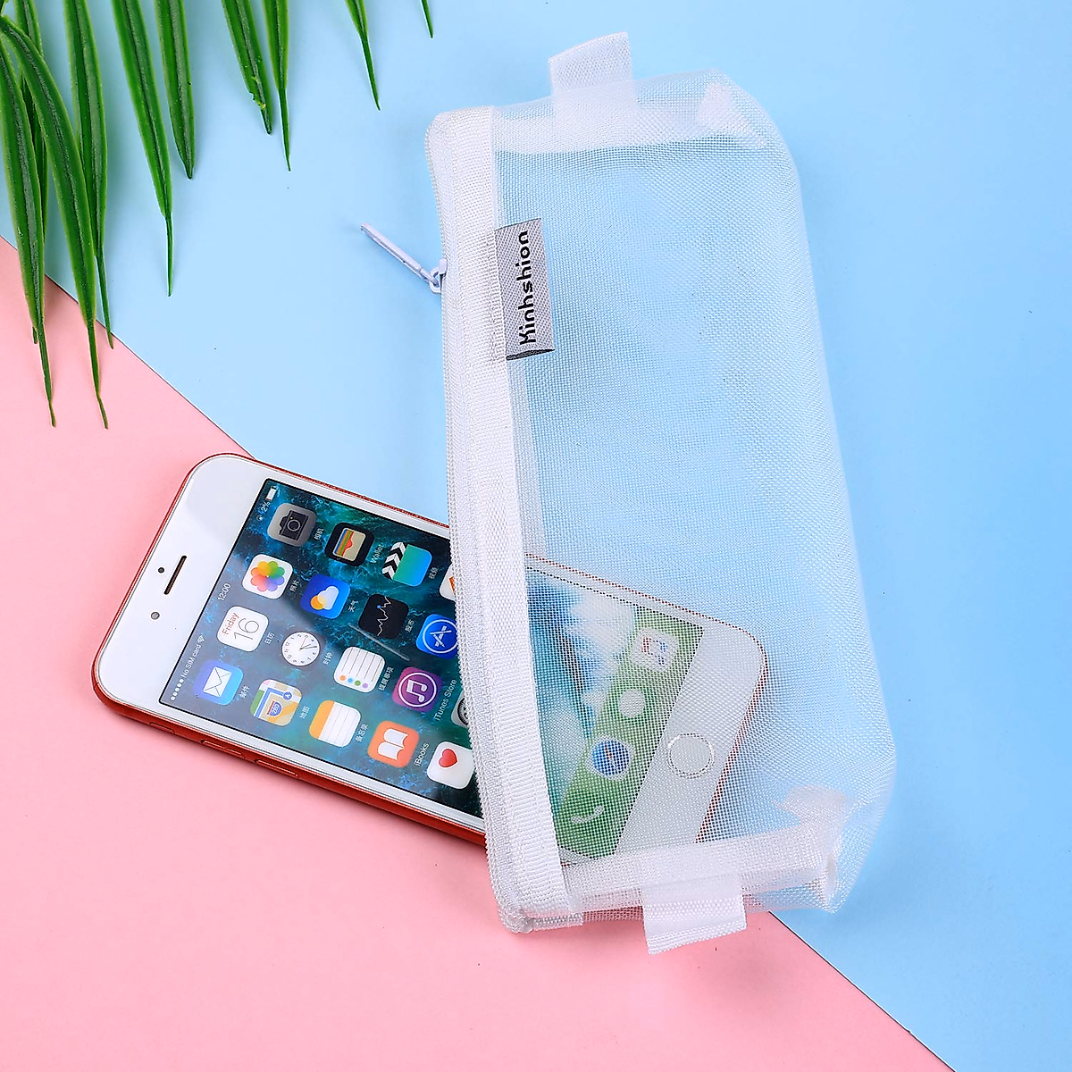 Birsppy Shuxy 3 Pieces Zipper File Bags Organizer Mesh Zipper Pencil Case Storage Travel Holder Transparent Multipurpose Jewelry Candy Cosmetic Toiletry Stationary Pen Pencil Makeup Bag (Medium)