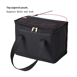 TEAMOOK Foldable Lunch Bag Insulated Lunch Box Water-Resistant Leakproof Soft Cooler Bag Black 10 cans