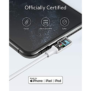 Anker USB-C to 90 Degree Lightning Cable (3 ft), MFi Certified, Supports Power Delivery for iPhone SE / 11 Pro/X/XS/XR / 8 Plus/AirPods Pro, iPad 8, iPod Touch, and More(White)
