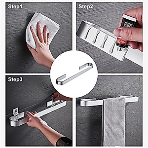 Towel Holder Stainless Steel Towel Holder Rack Hanger Wall Hanging Bar Organizer for Bathroom and Kitchen Storage Black and Silver