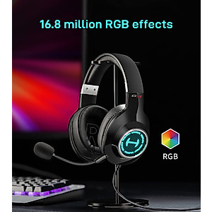 HECATE by Edifier G2 II Gaming Headset, USB Wired Gaming Headphones with Mic, Headset for PC/ PS4/PS5/Mac/LED RGB Lighting with 7.1 Surround Sound, 50mm Drivers -Black