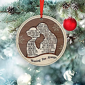 HYTURTLE My Love in Heaven Circle Ornaments, I Miss You Missing Always Circle Ceramic Ornament, Gifts for Loss of Husband, Memorial Husband in Heaven Ornament Gift for Widow On Christmas, 3' Inch