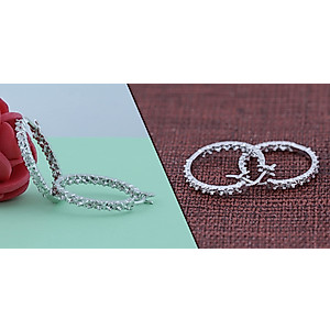 Dazzlingrock Collection Round White Diamond Illusion Set Huggies Hoop Earrings for Women (0.06 ctw, Color I-J, Clarity I2-I3) in 925 Sterling Silver