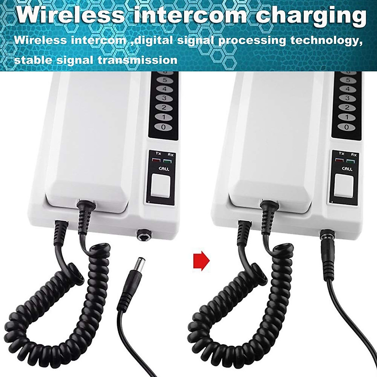 Telephone Intercom, 433Mhz Wireless Intercom System Calling Intercom Secure Interphone Handsets Extendable for Warehouse Office