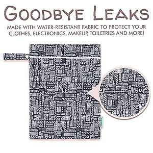 Reusable Swim Diaper and Wet Bag for Babies, Infants & Toddlers - Adjustable Girls Swimming Diaper 0-2 Years and Water Resistant Swim Bag – Zig Zag – 1 Pack by Will & Fox