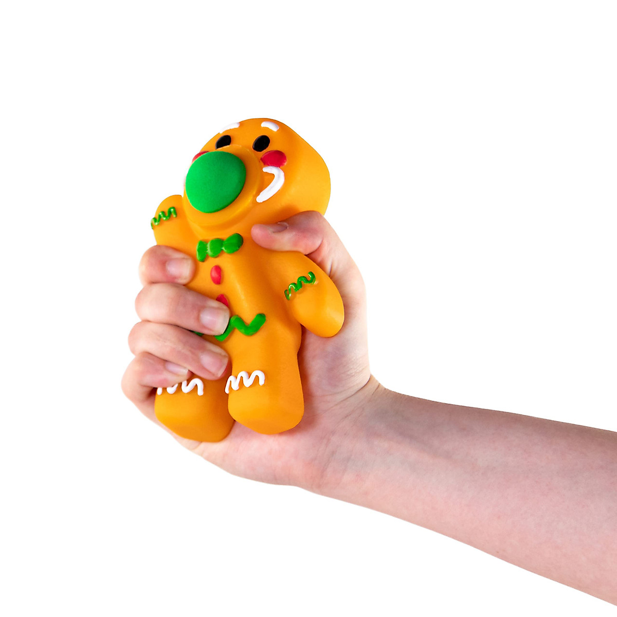 Hog Wild Christmas Gingerbread Ball Popper Toy - Holiday Stocking Stuffer Includes 4 Soft Foam Balls - Squeeze to Pop Air Powered Balls Up to 20 Feet - Indoor/Outdoor Play - Gift for Kids, Girls, Boys