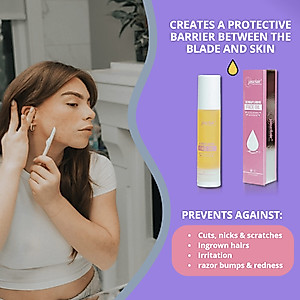 Dermaplaning Oil - Smooth Glide Skin Barrier Shave Oil for Women - Use with Dermaplaning Tool, Face Razor, Eyebrow Razor, Microblades for Face - Softens Area Pre Shave & After Shave